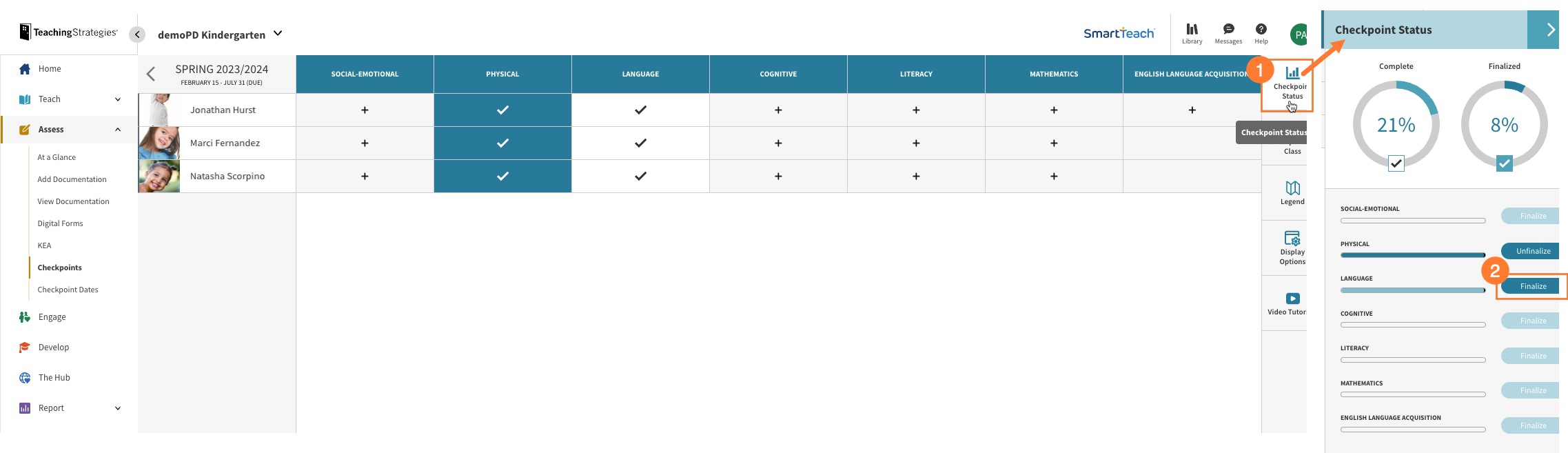 How do I finalize checkpoints?