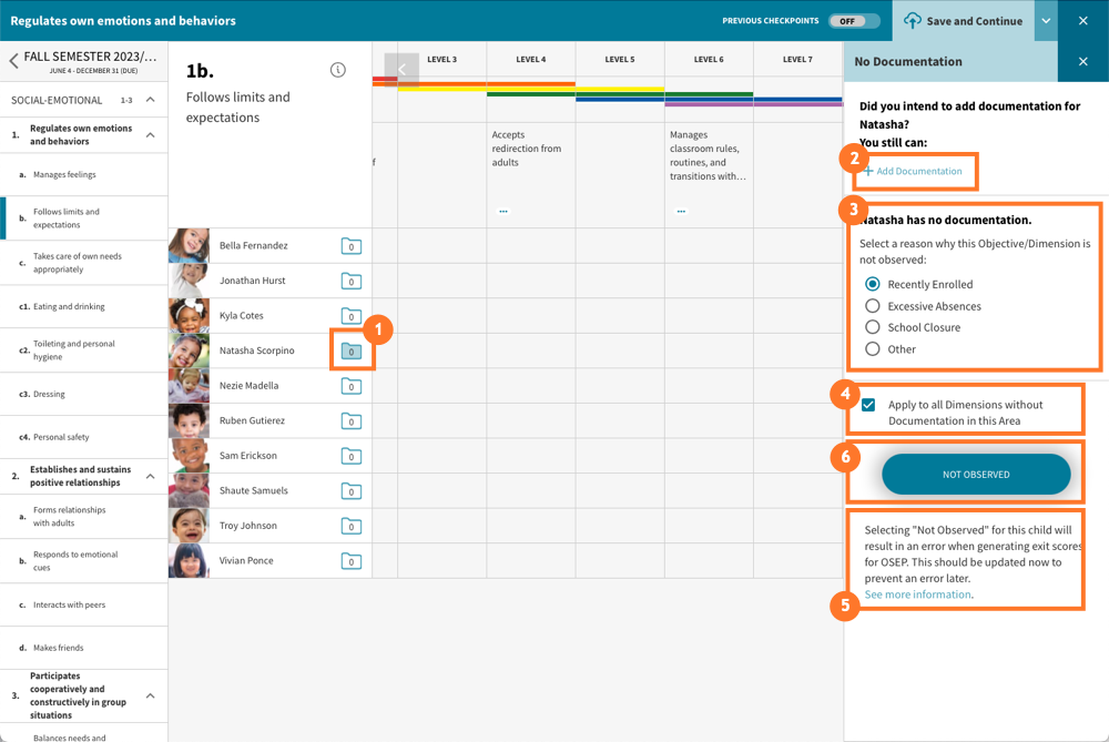 Entering and Finalizing Checkpoints