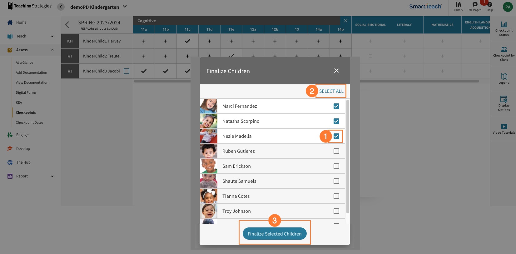 Entering and Finalizing Checkpoints