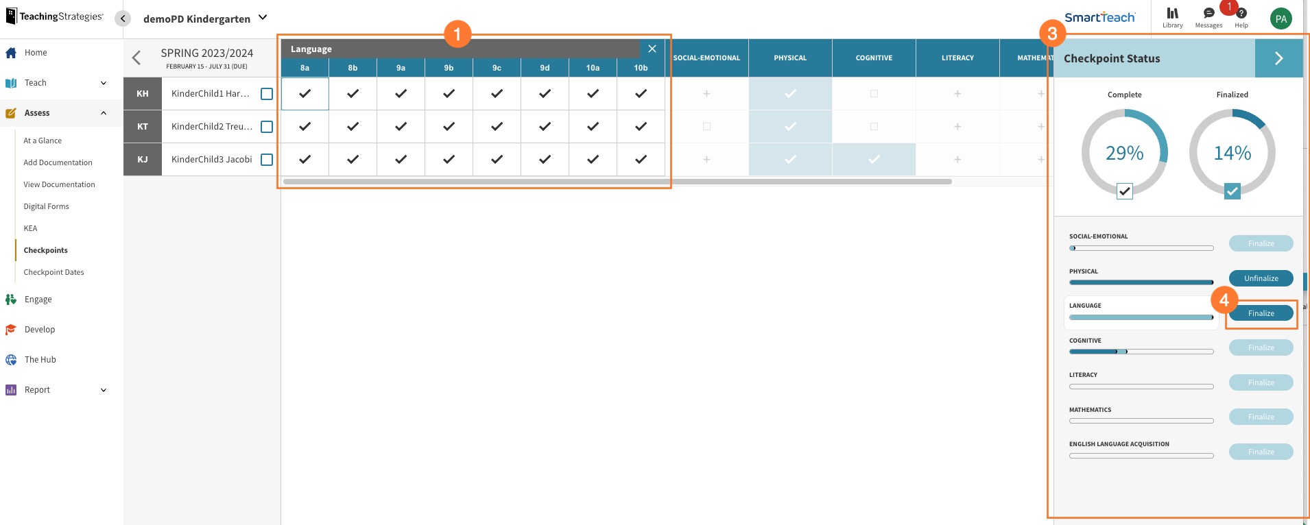 Entering and Finalizing Checkpoints