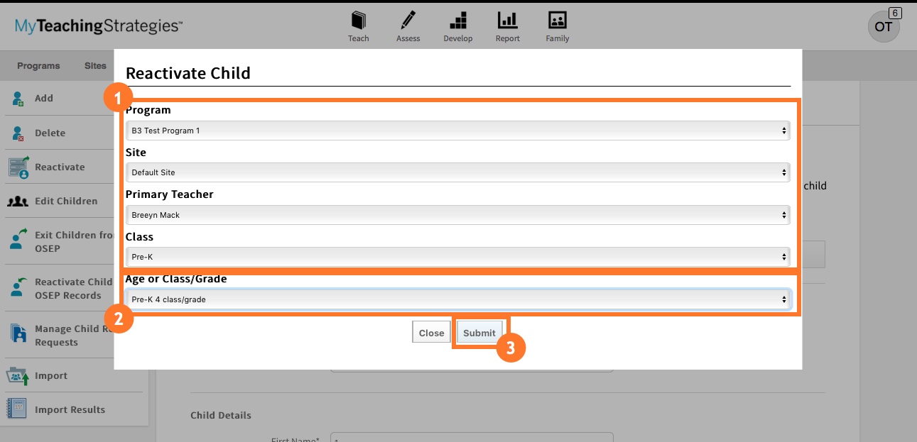 Reactivating an Archived Child Record in MyTeachingStrategies