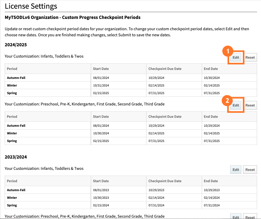 Managing Checkpoint Period Dates in SmartTeach®
