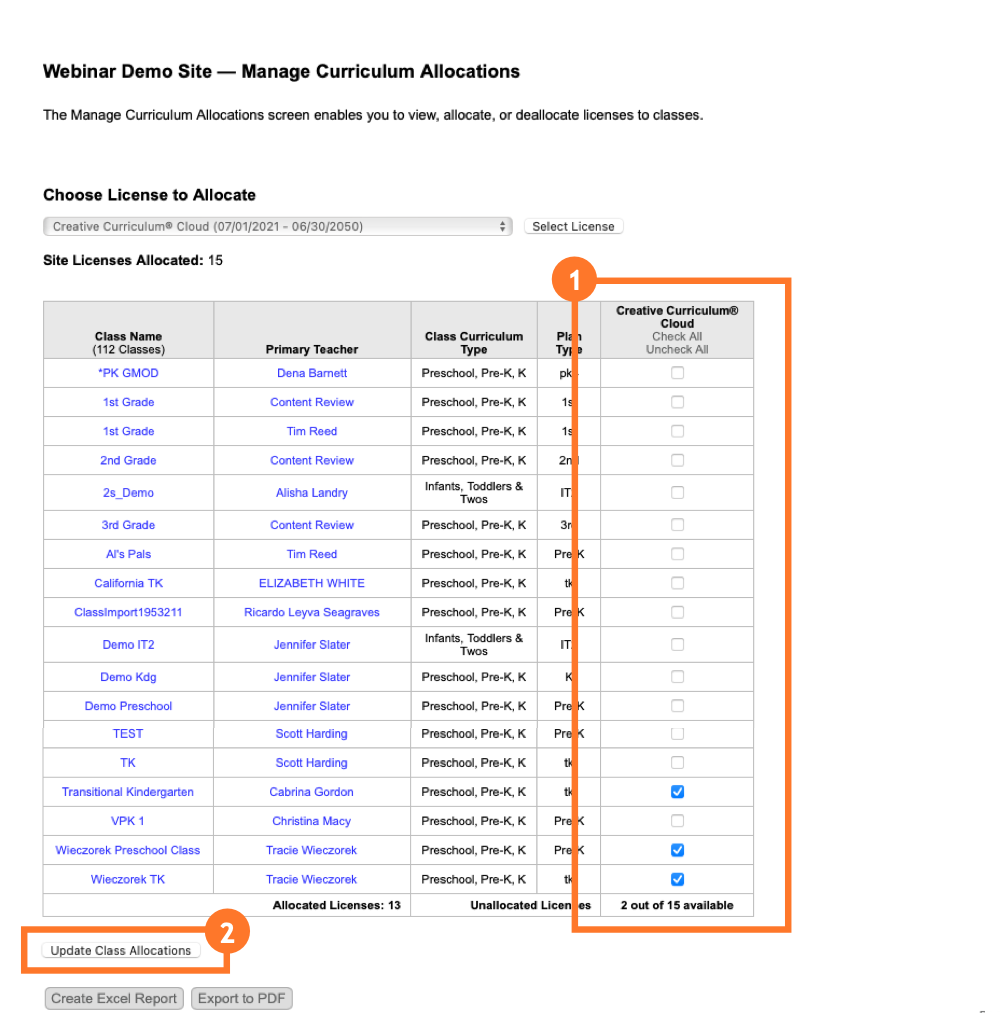 Assigning Curriculum Products to Classes in SmartTeach