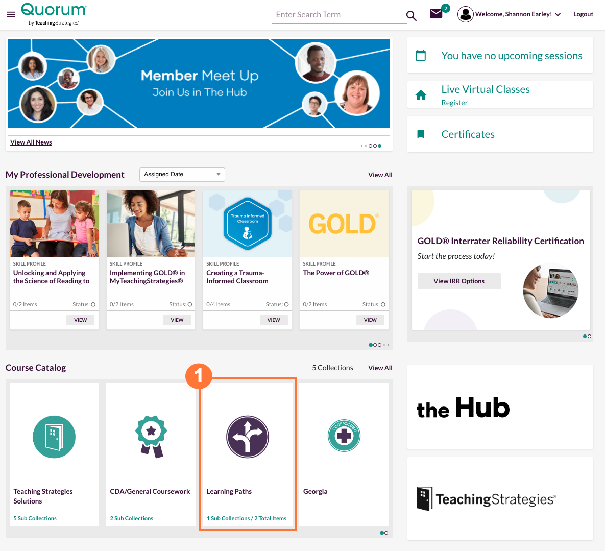 Completing Learning Paths in Quorum