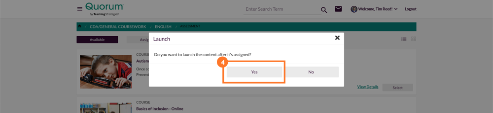 Completing On-Demand Courses in Quorum