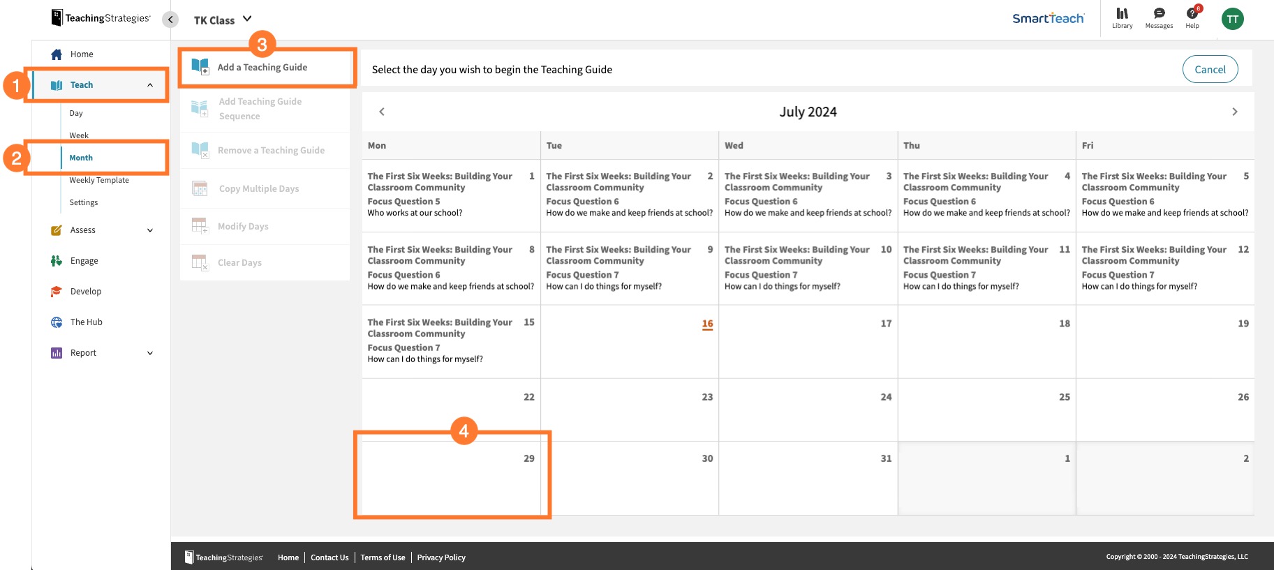 Adding Teaching Guides to Your Planning Calendar