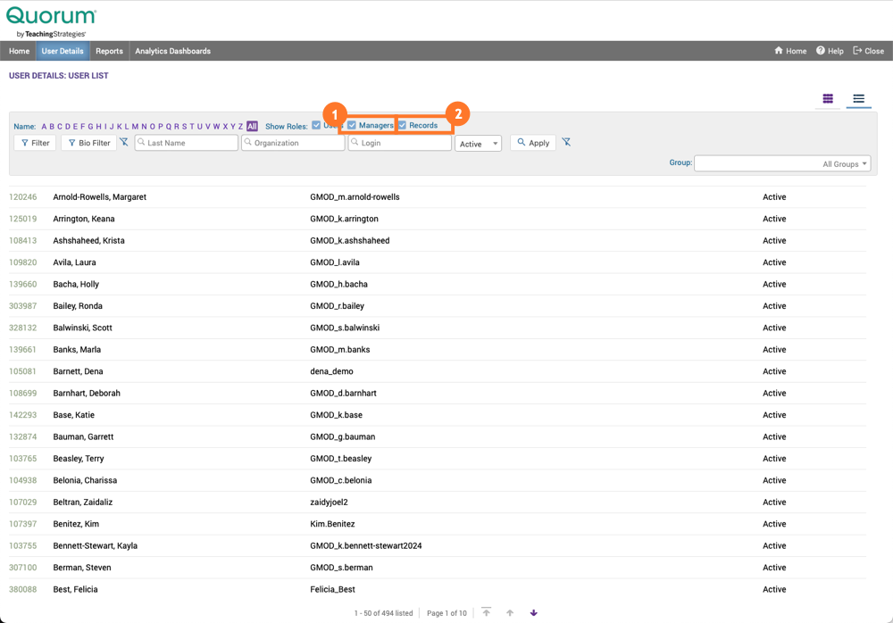Why aren't all of my staff members appearing in Quorum?