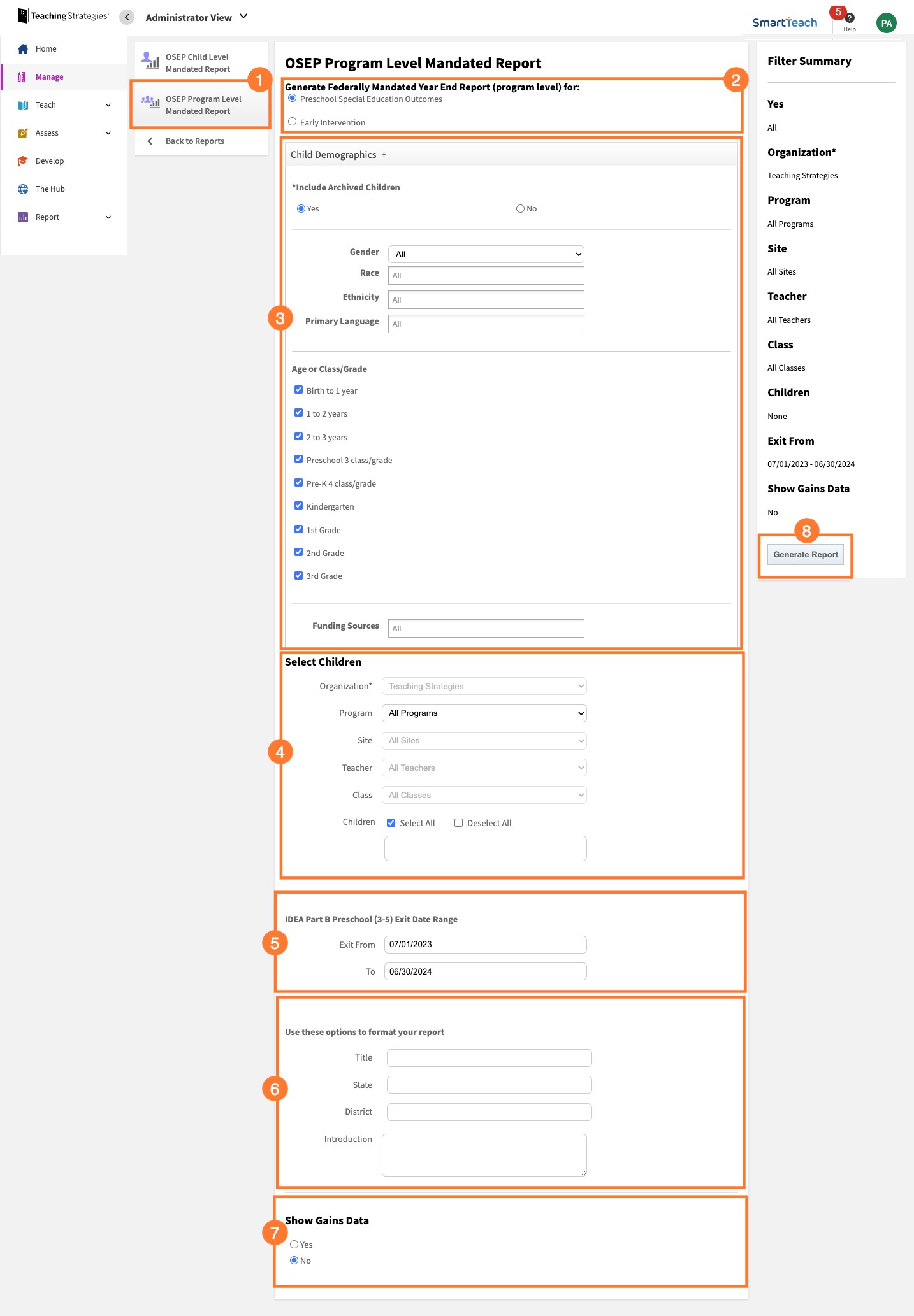 OSEP Federally Mandated Year-End Report