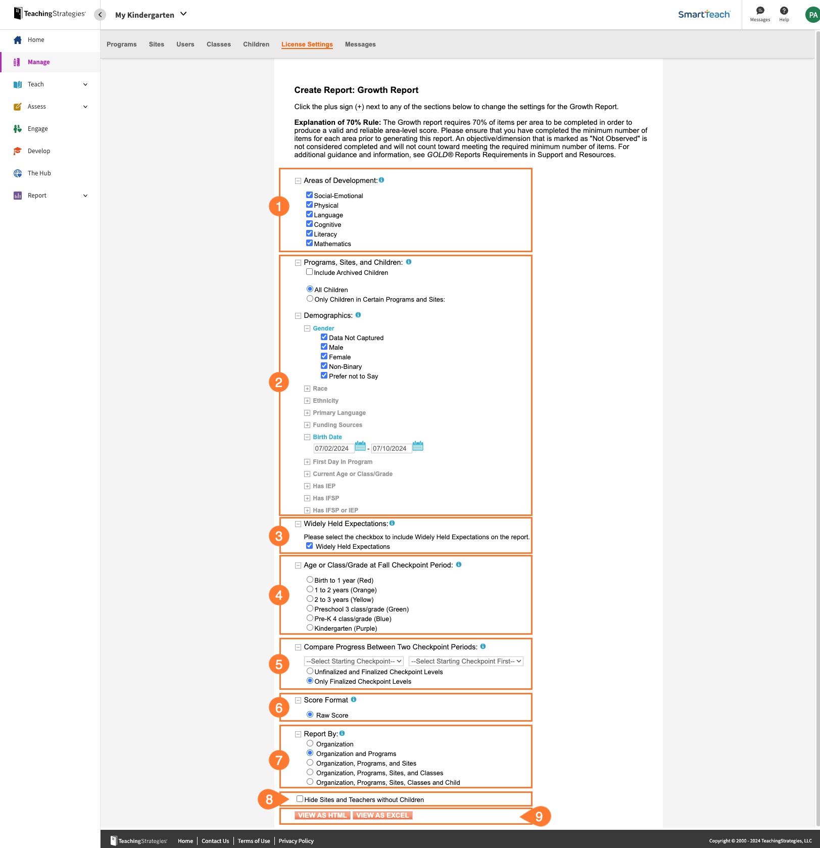 Growth (Birth Through Third Grade) Report