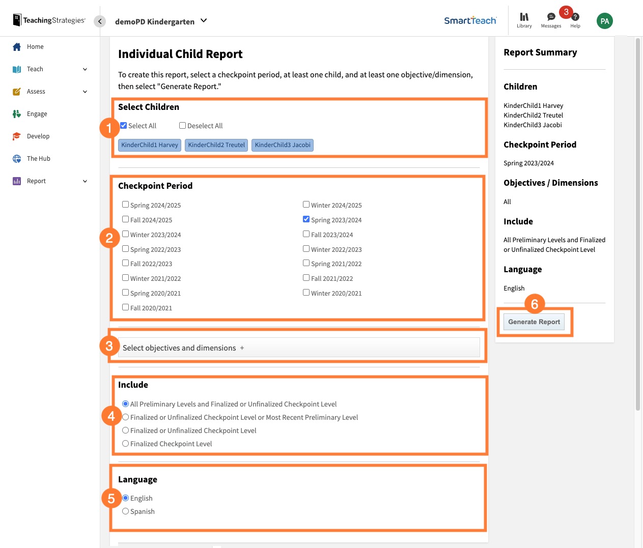 Individual Child Report - Teachers