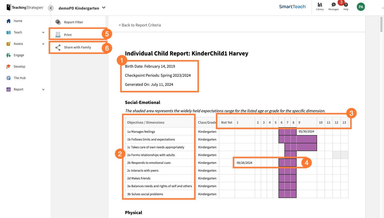 Individual Child Report - Teachers