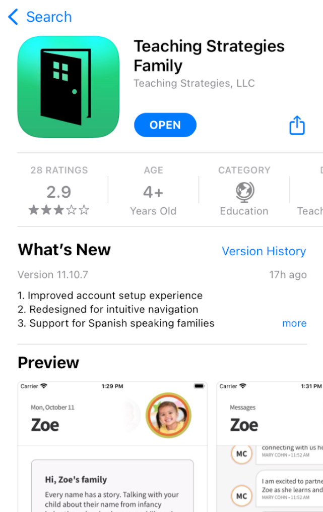 Configuración de su cuenta para Teaching Strategies Family