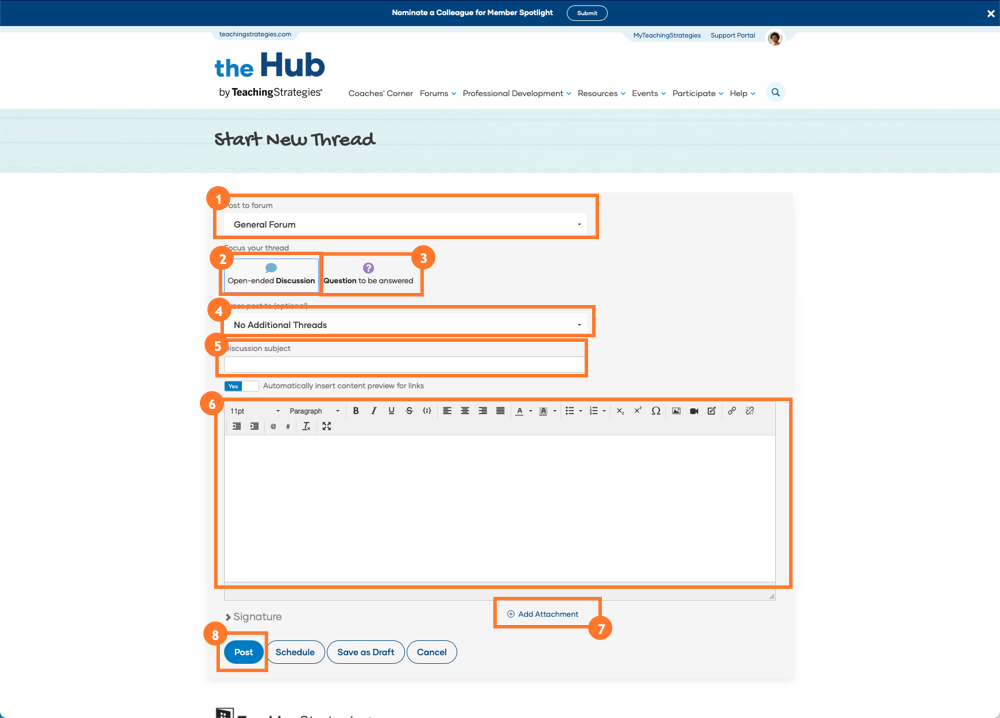 Participating in Discussion Forums in The Hub