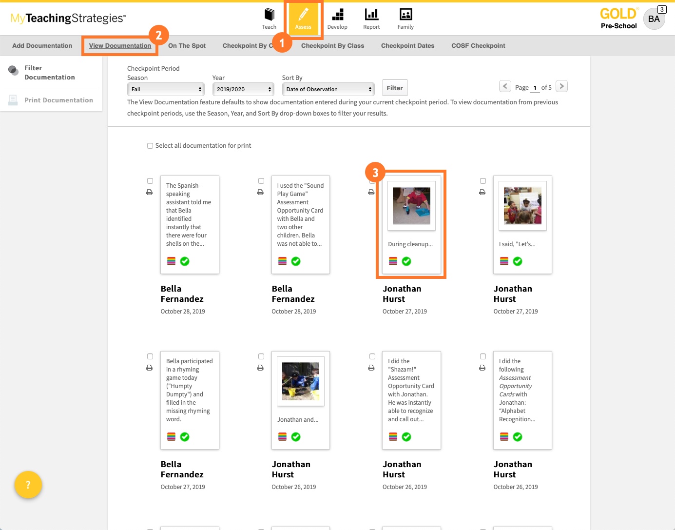 How do I print or download pictures attached to documentation?