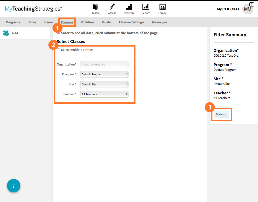 How do I generate a full list of classes in SmartTeach?
