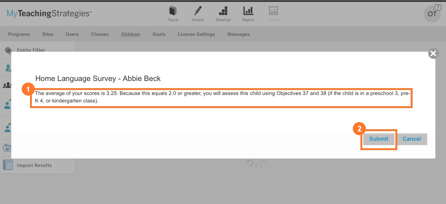How do I complete the Home Language Survey as an administrator?