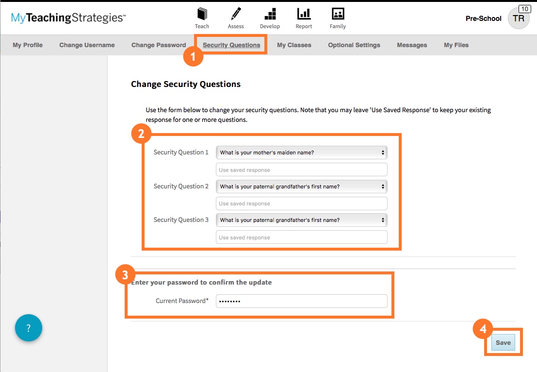 How do I change the responses to my SmartTeach security questions as a ...