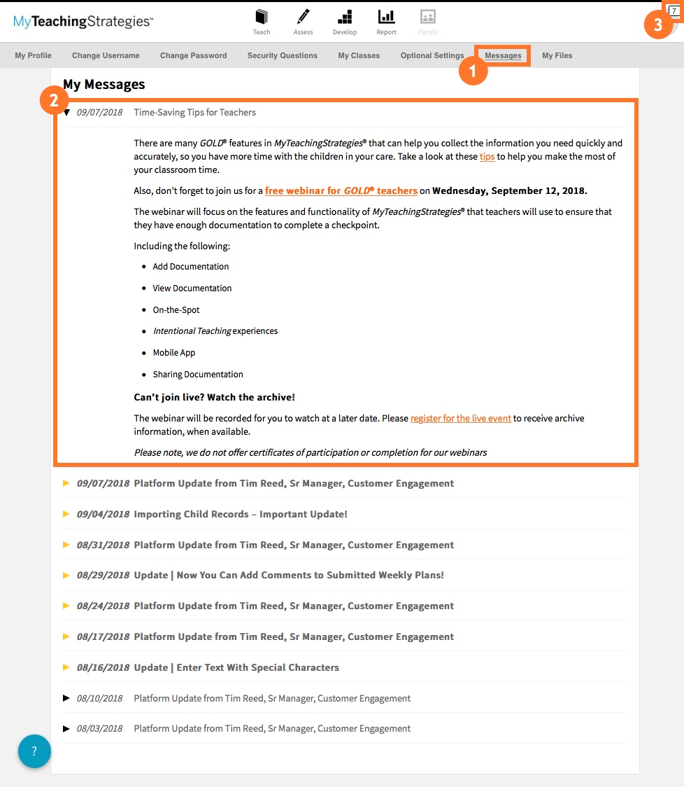 How do I access SmartTeach dashboard messages as an administrator?