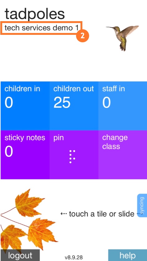 Why doesn't a family member's child appear on the check in/out screen upon entering their PIN on ...