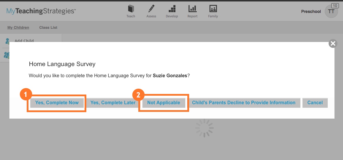 Completing the Home Language Survey