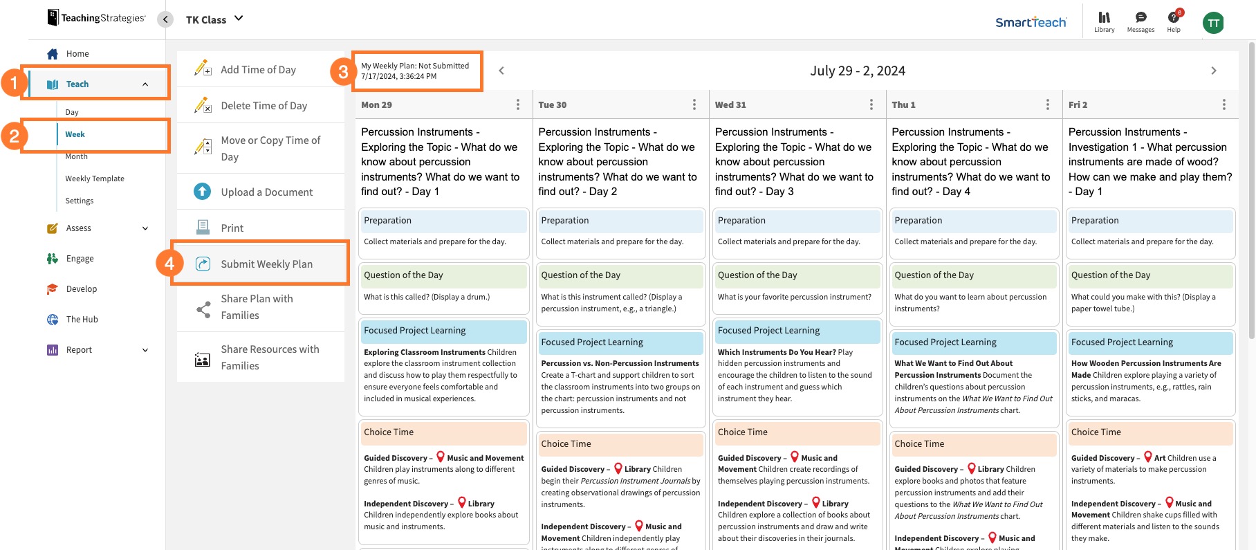 Submitting Weekly Plans to Administrators
