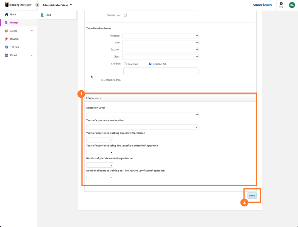 Managing Users in SmartTeach