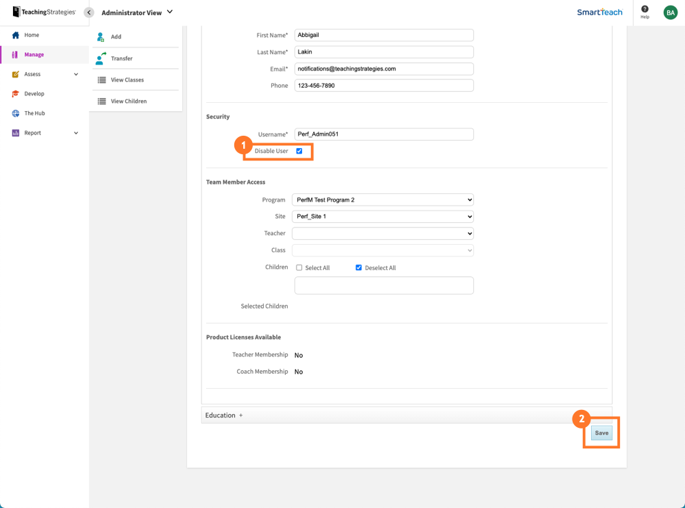 Managing Users in SmartTeach