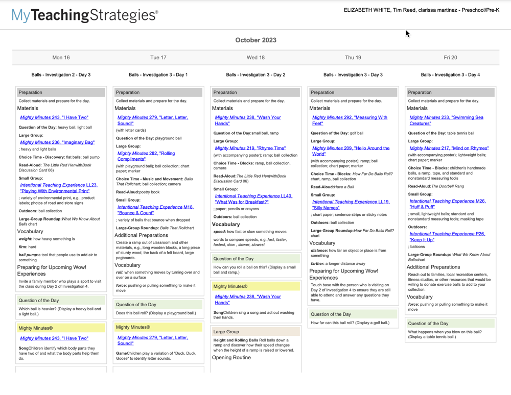 How do I print my weekly plan?