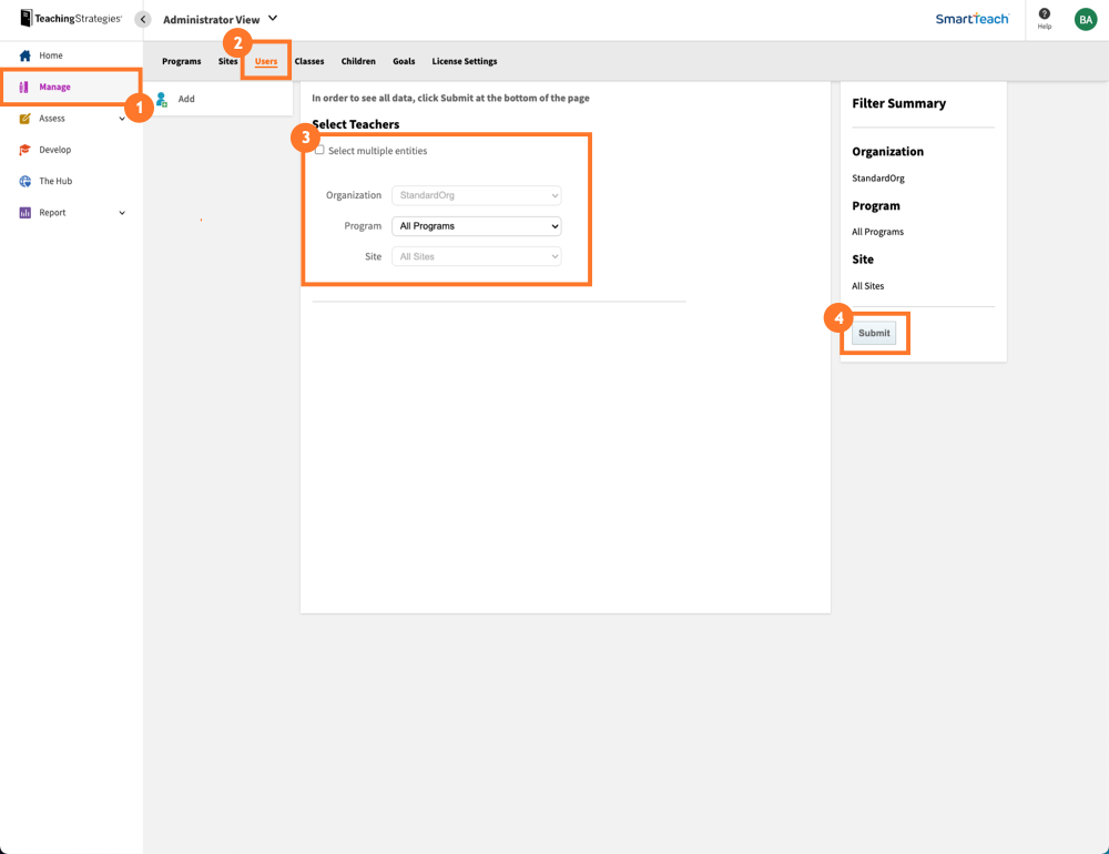 How do I find a user's SmartTeach user ID?