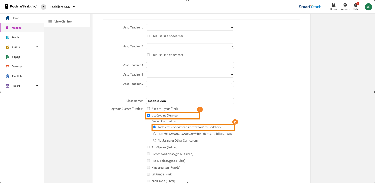 Setting up a Cloud classroom to use The Creative Curriculum for Toddlers
