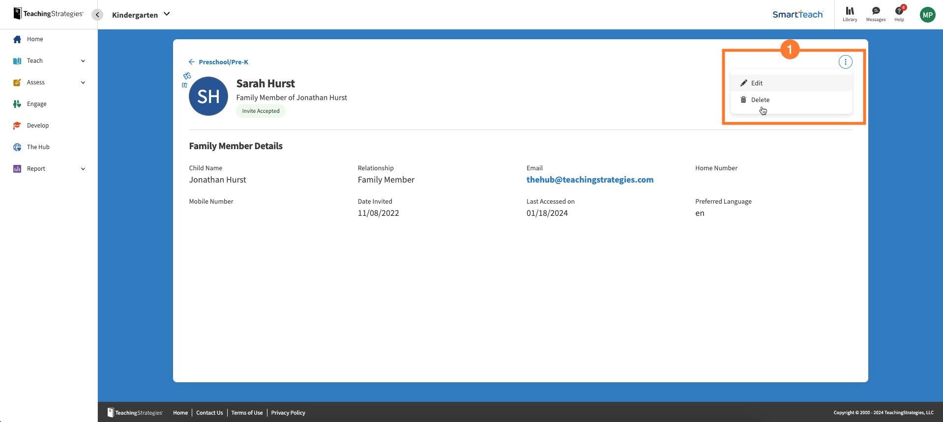 Managing Family Members in SmartTeach