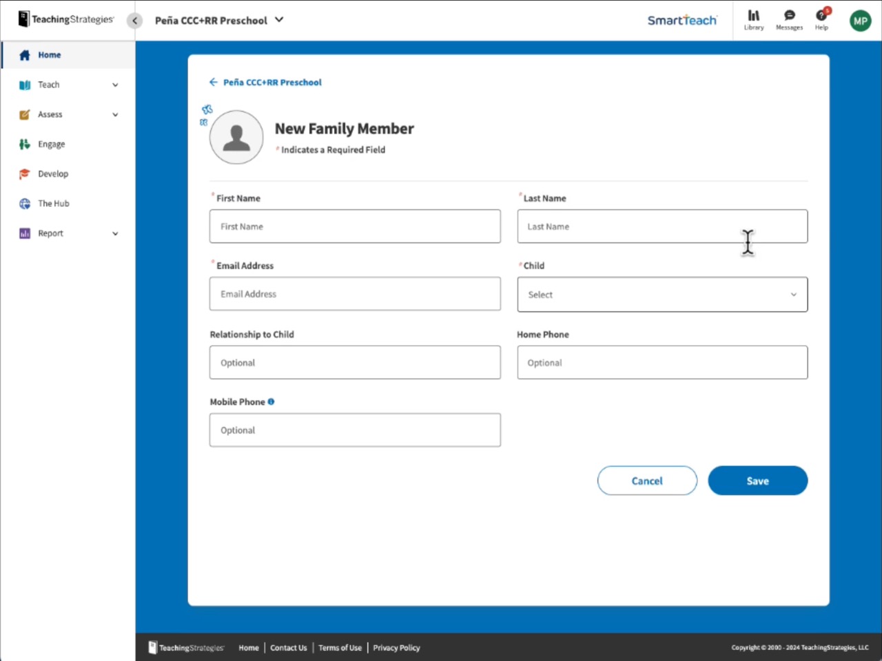 Managing Family Members in SmartTeach