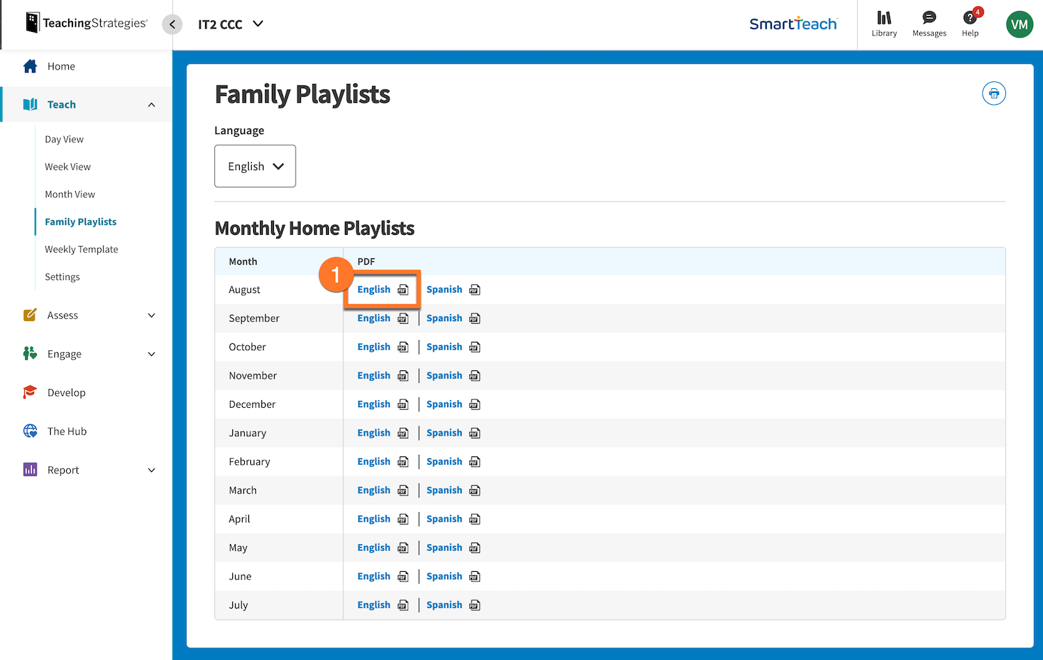 View Monthly Family Playlists