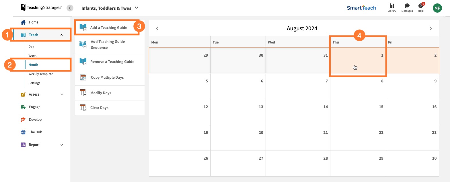Adding Teaching Guides to Your Planning Calendar