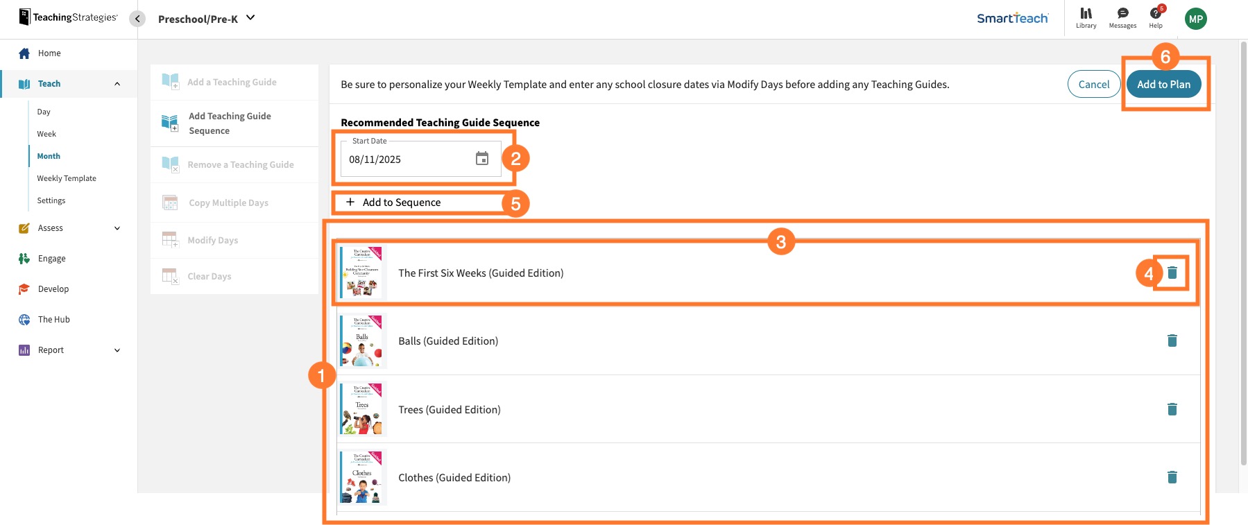 Adding Teaching Guides to Your Planning Calendar