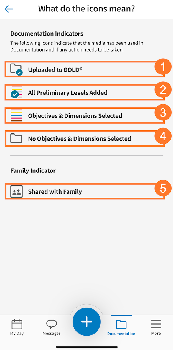 What are the icons on my documentation thumbnails in the Teaching ...