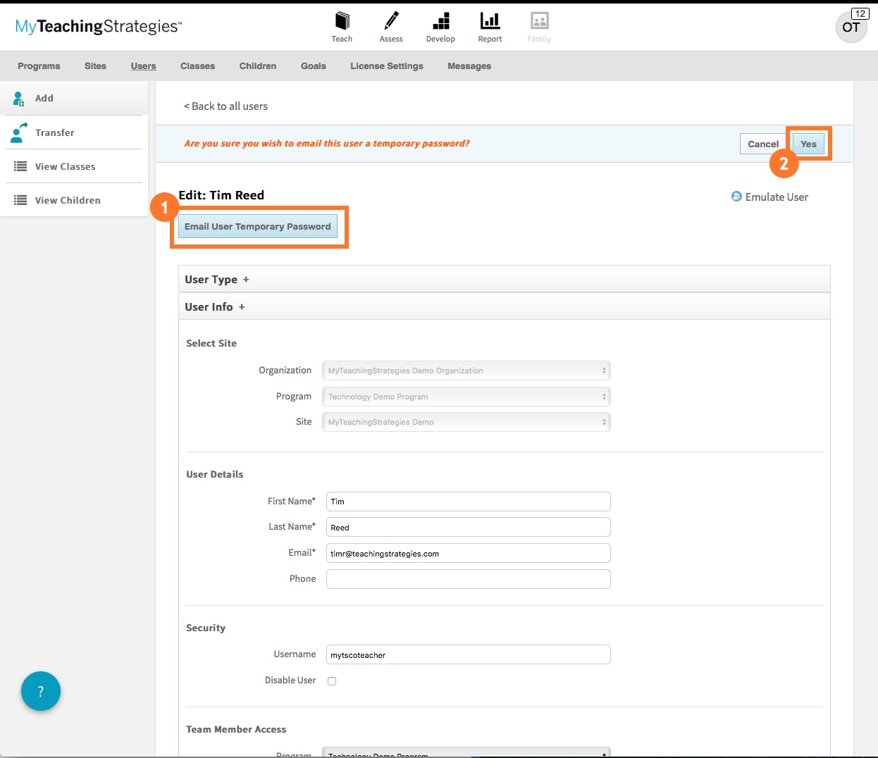 How do I unlock a user who is locked out of SmartTeach®?