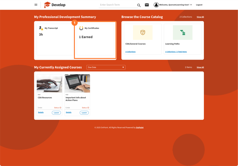 How do I view my Quorum certificates?