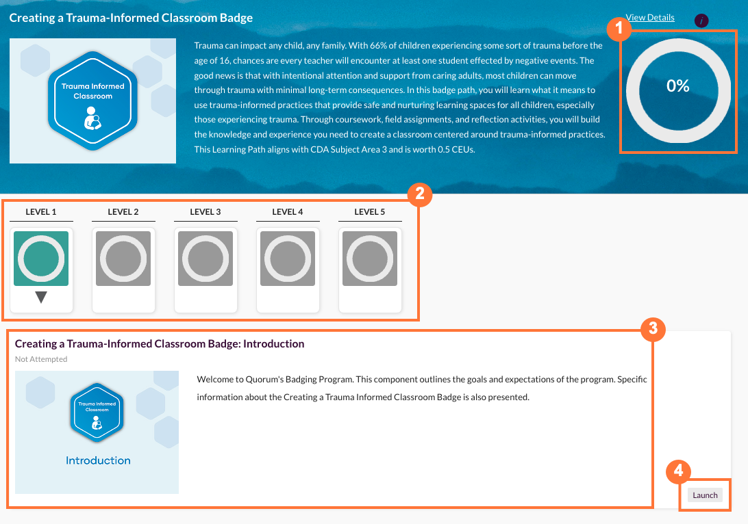 Completing Learning Paths in Quorum