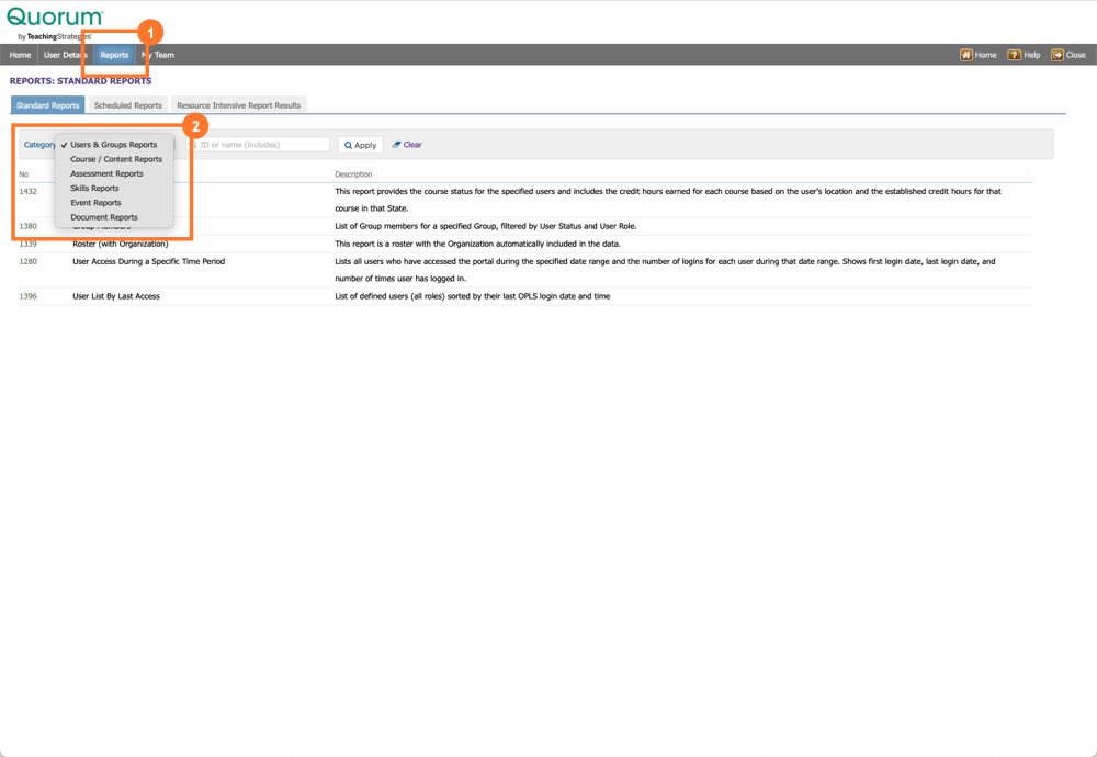 Generating Reports in Quorum