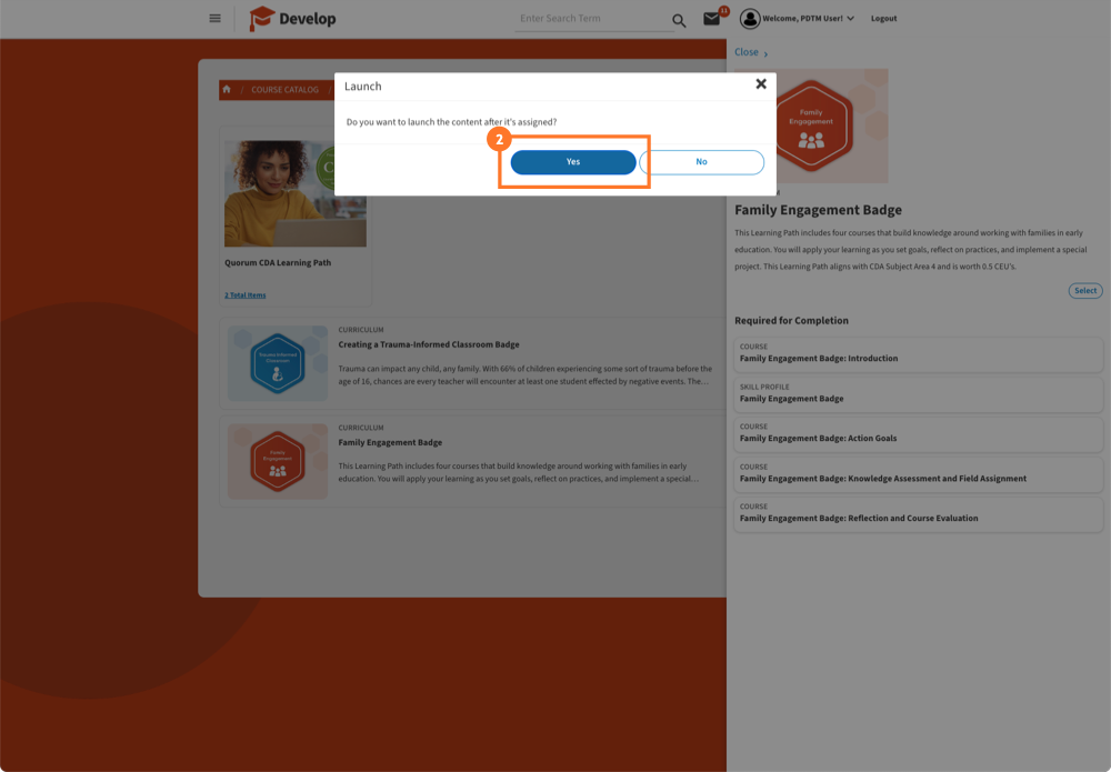 Completing Learning Paths in Quorum