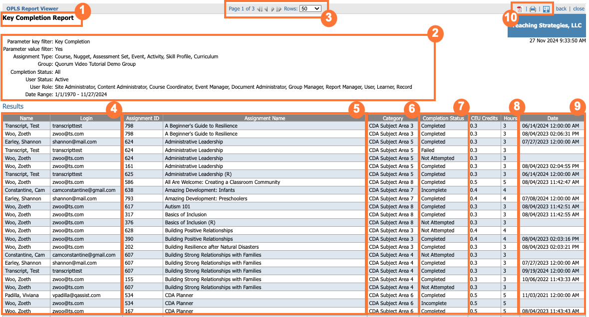Generating Reports in Quorum