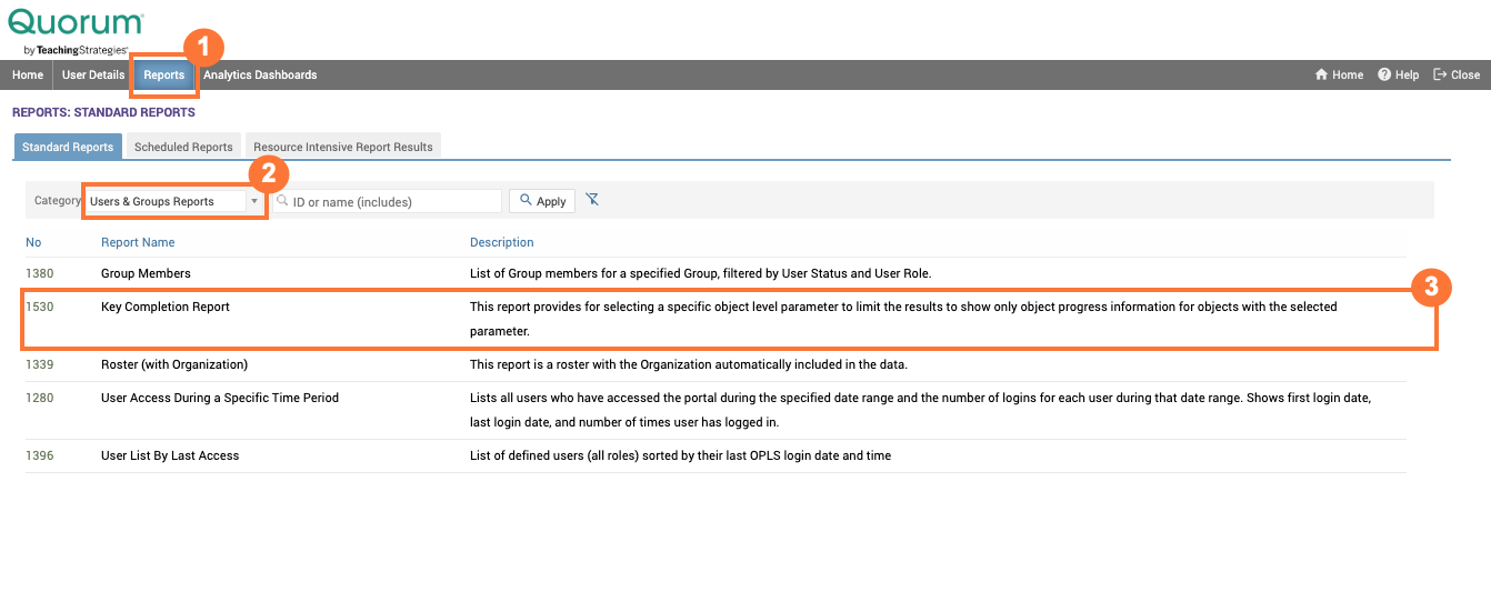 Generating Reports in Quorum