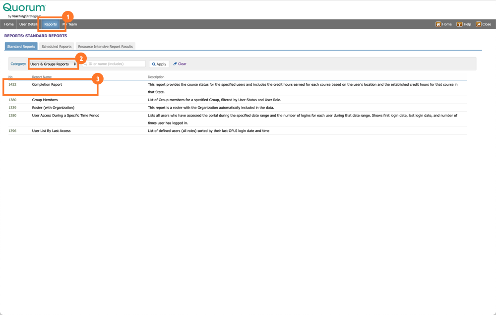 Generating Reports in Quorum