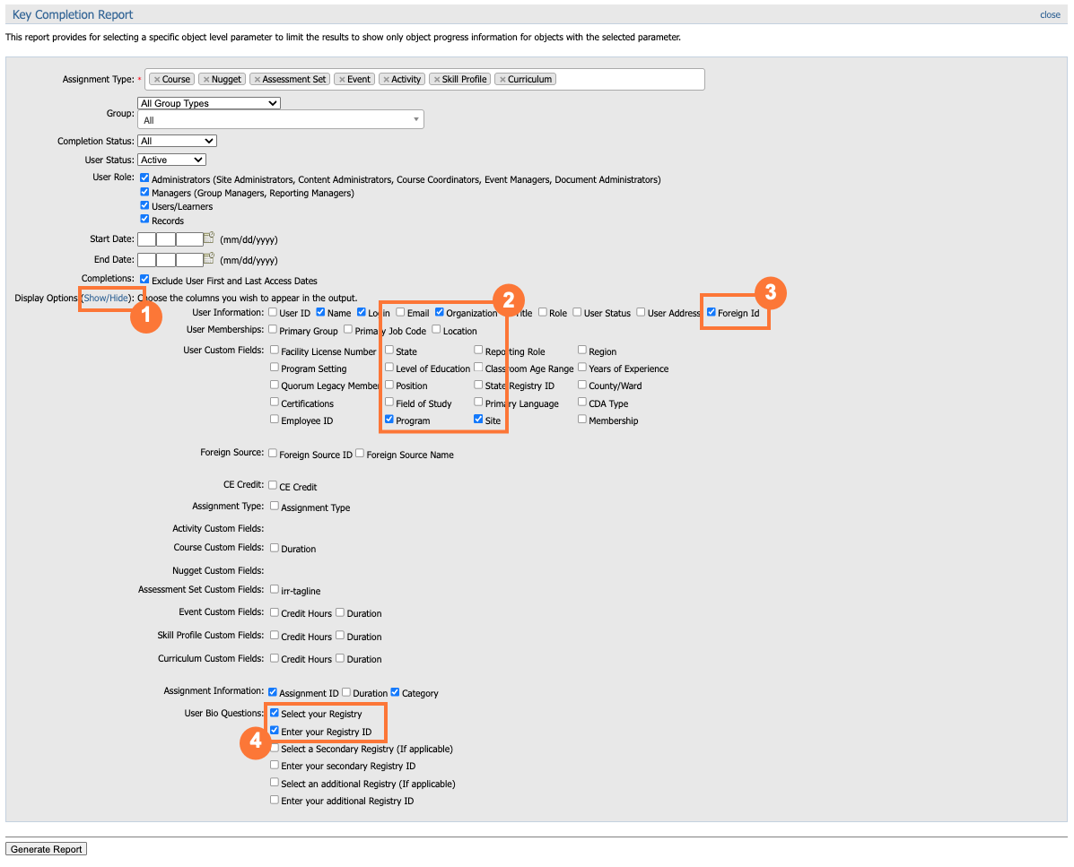 Generating Reports in Quorum
