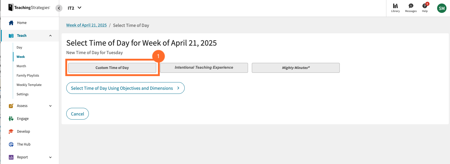 How do I plan for a custom activity from my activities library?