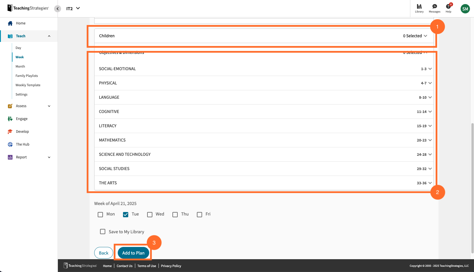How do I plan for a custom activity from my activities library?