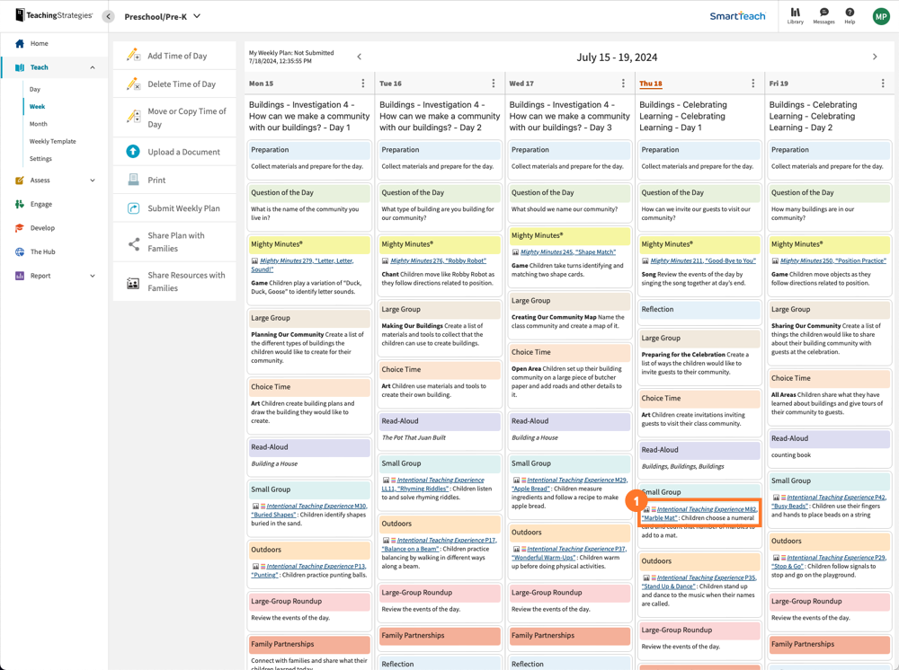 Planning for Intentional Teaching Experiences