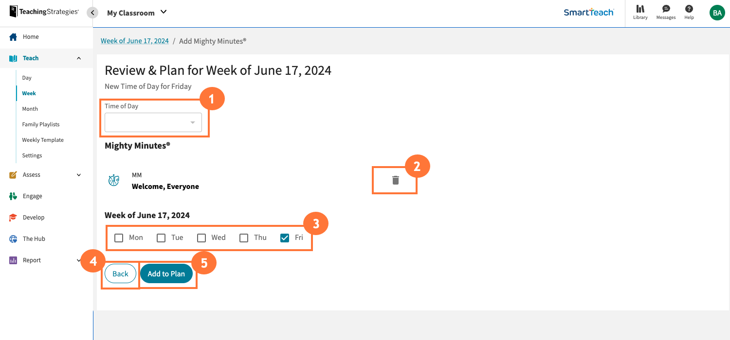Planning for Mighty Minutes