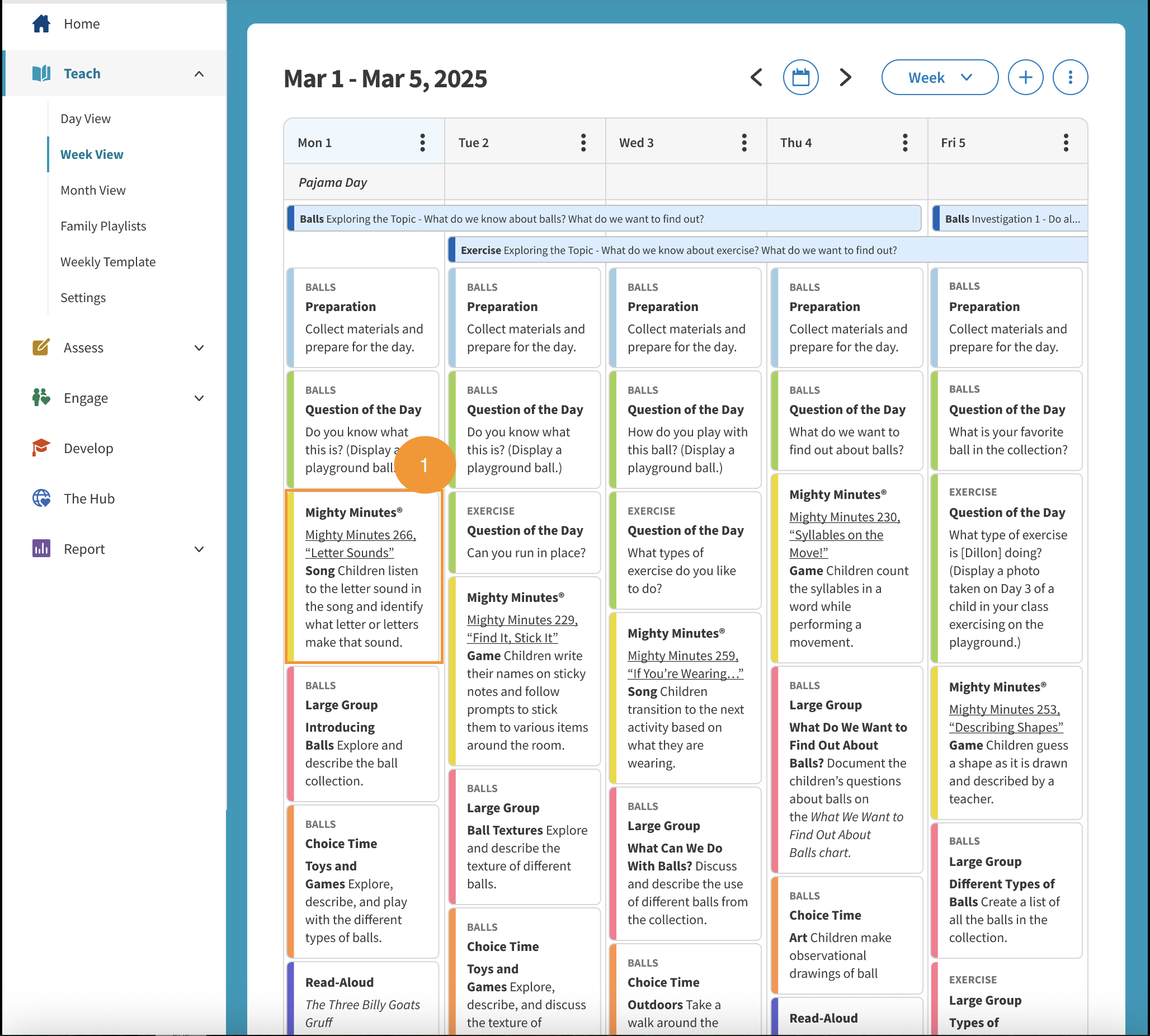 Planning for Mighty Minutes